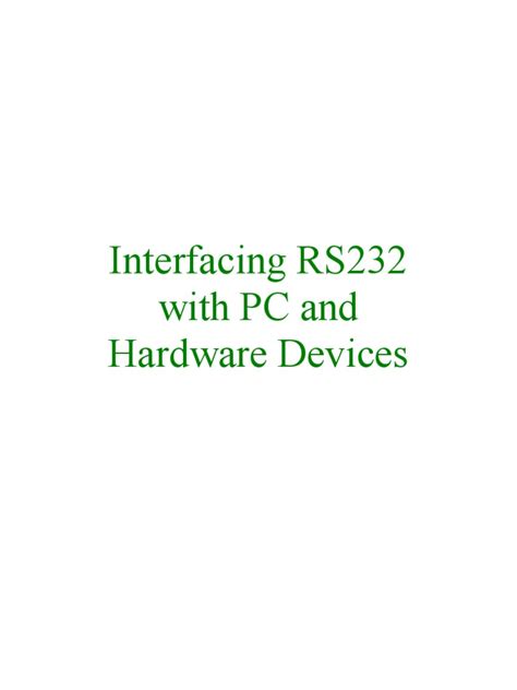 Rs232 Interfacing Pdf Manufactured Goods Telecommunications