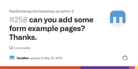 Can You Add Some Form Example Pages Thanks Issue 258