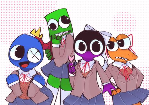 Download Rainbow Friends Anime School Version Wallpaper