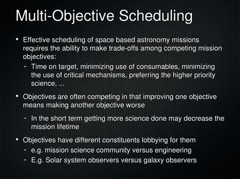 Ppt Multi Objective Planning And Scheduling With Astronomical Applications Powerpoint