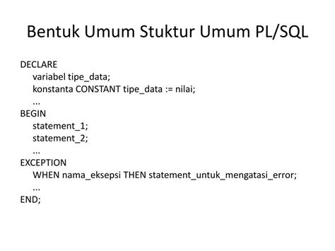Ppt Pengenalan Plsql Powerpoint Presentation Free Download Id5575902