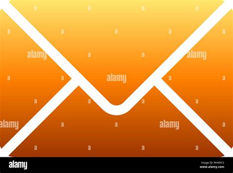 Mail Symbol Icon Orange Gradient With Rounded Corners Isolated Vector Illustration Stock