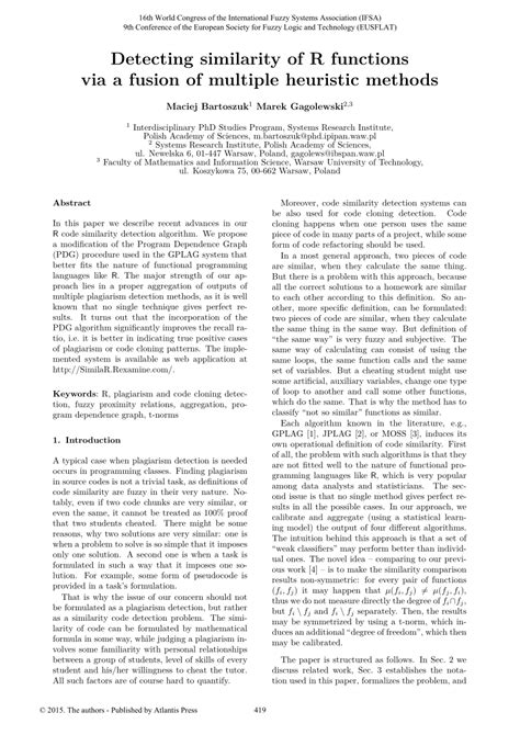 Pdf Detecting Similarity Of R Functions Via A Fusion Of Multiple Heuristic Methods