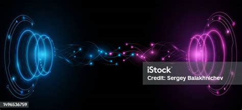빛나는 신경망 커넥터가 있는 미래형 디지털 3d Hud 서클 하이테크와 공상 과학 개념 사이버 공간으로의 빅 데이터 시각화 벡터 그림입니다 3차원 형태에 대한 스톡 벡터