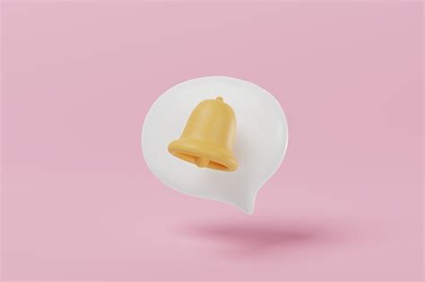 연설에 알림 벨 또는 분홍색 배경에 채팅 거품 온라인 채팅 알람 메시지 개념 3d 렌더링 3차원 형태에 대한 스톡 사진 및 기타 이미지 Istock