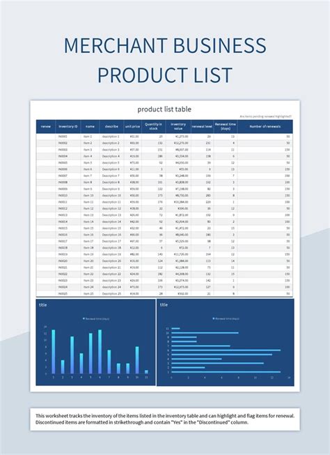 Free Product List Templates For Google Sheets And Microsoft Excel Slidesdocs