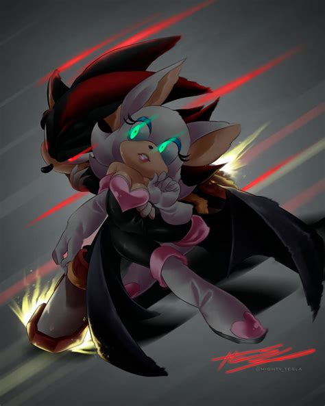 Shadow And Rouge Fanart By Mighty Tesla On Deviantart