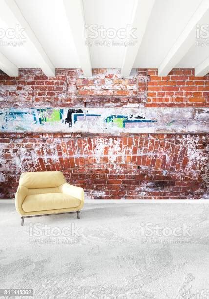 현대 로프트 인테리어 침실 또는 거실 공간 절충 주의 벽 3d 렌더링입니다 0명에 대한 스톡 사진 및 기타 이미지 0명