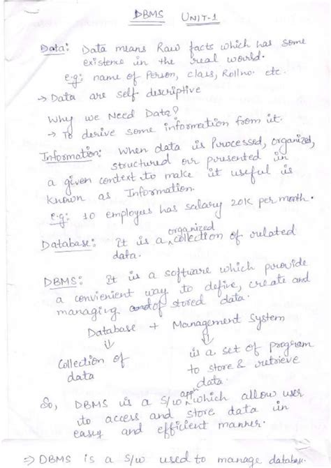 Unit 1 Notes Of Dbms Database Management System Studocu