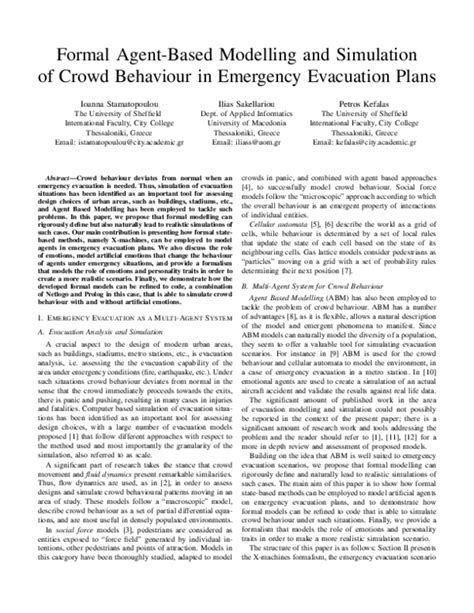 Pdf Formal Agent Based Modelling And Simulation Of Crowd Behaviour In