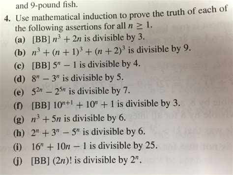 Solved Use Mathematical Induction To Prove The Truth Of Each