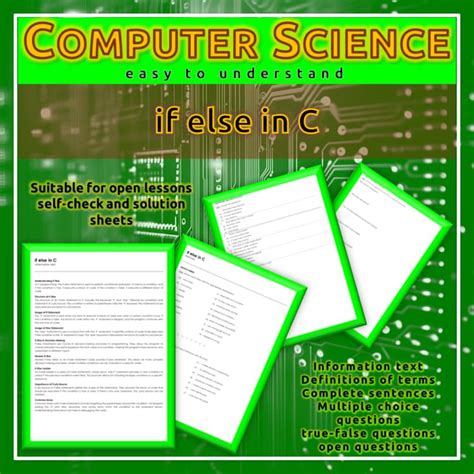 Easy Computer Science If Else In C Infotext Exercises By Yoshiheartart