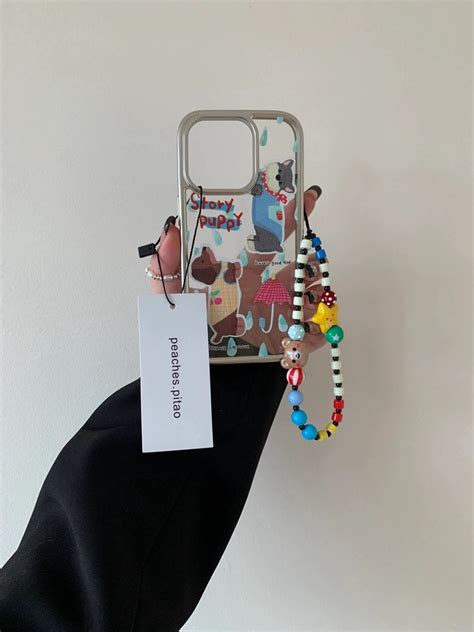 💓rainy Day💓실버라인 댕댕이 비즈키링 범퍼케이스 아이폰케이스 유니크 특이한 15프로맥스 14프로맥스 13프로맥스 12프로맥스 귀여운 키치 감성 레트로 에이블리