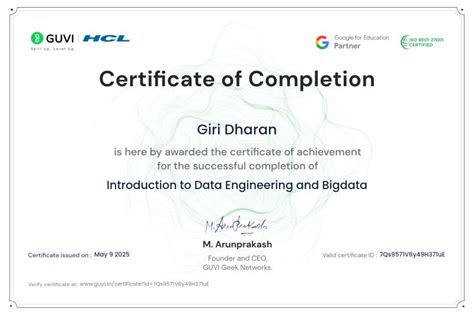 Dataengineering Bigdata Guvi Certification Lifelonglearning