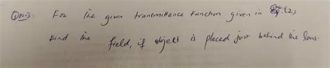 Qn13 For Lhe Given Transmittance Function Given In