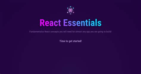 React Essentials Start Forked Codesandbox