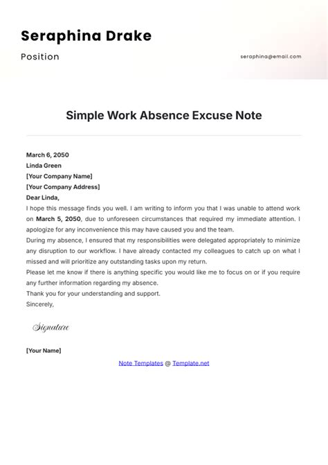 Free Printable School Absence Excuse Note Template To Edit Online