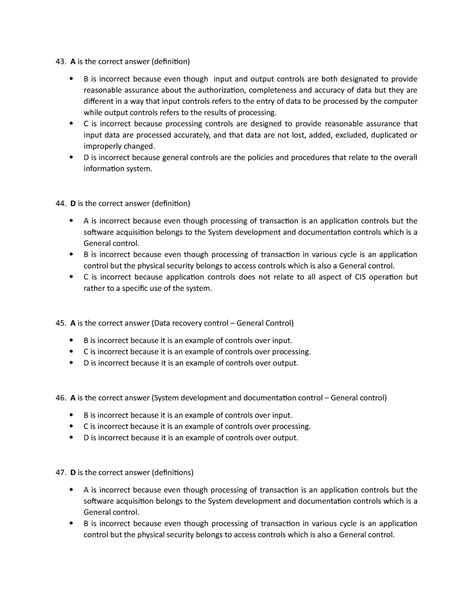 Cis Mcq Answers A Is The Correct Answer Definition B Is Incorrect