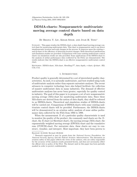 PDF DDMA Charts Nonparametric Multivariate Moving Average Control Charts Based On Data Depth