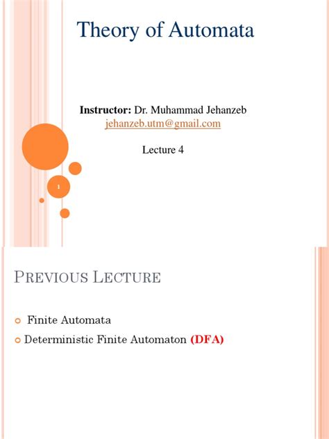 theory of automata instructor dr muhammad jehanzeb pdf discrete