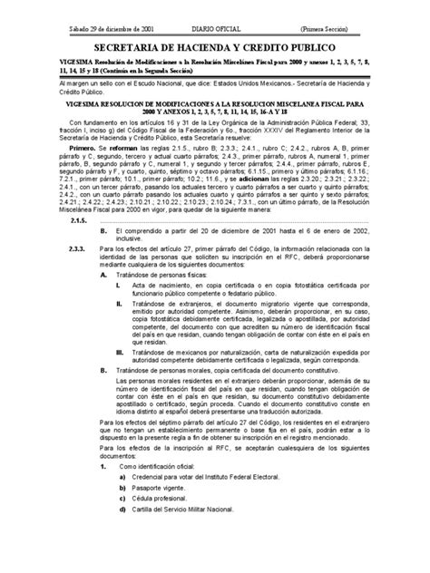 2001 12 29 Mat Shcp Pdf Contribuyente Internet