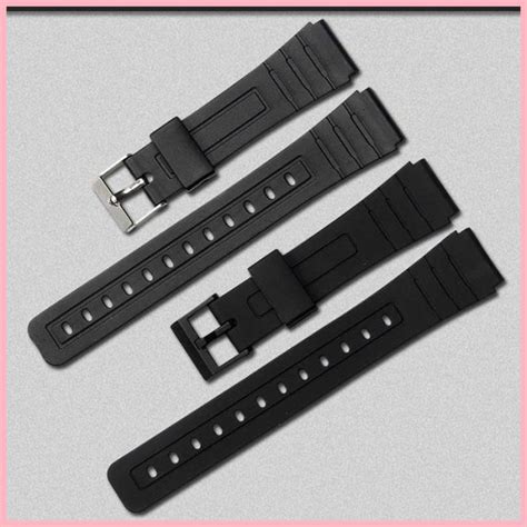 สายรัดข้อมือนาฬิกาเรซินสีดำ F 91w สำหรับ Casio 16มม 18มม 20มม สายรัดข้อมือสำหรับนาฬิกา Casio
