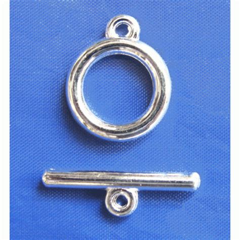 Silver Plated Round Toggle Clasp Pack Of 5