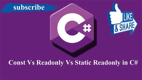 Difference Between Constant And Readonly And Static Readonly In C