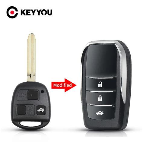 Keyyou Carcasa De Llave De Coche Con Tapa Modificada 2 Botones