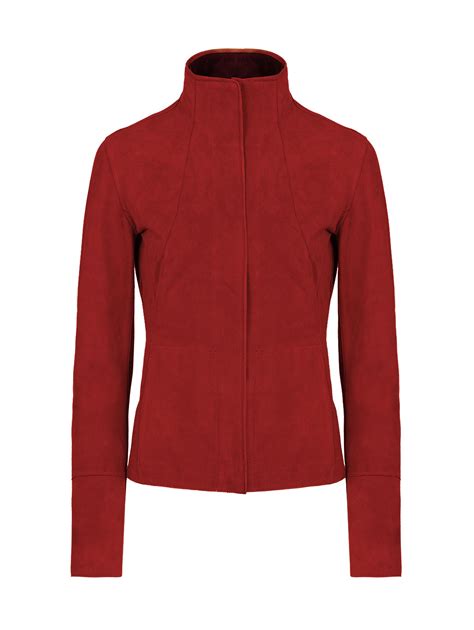 Classic Double Faced Reversible Leather Jacket Red