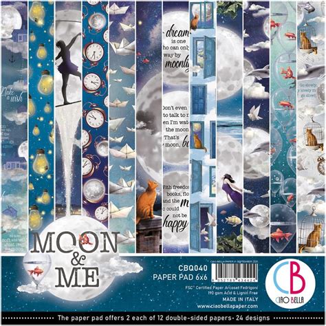 Ciao Bella 6x6 Scrapbooking Creative Paper Pad Moon And Me 24 Sheets