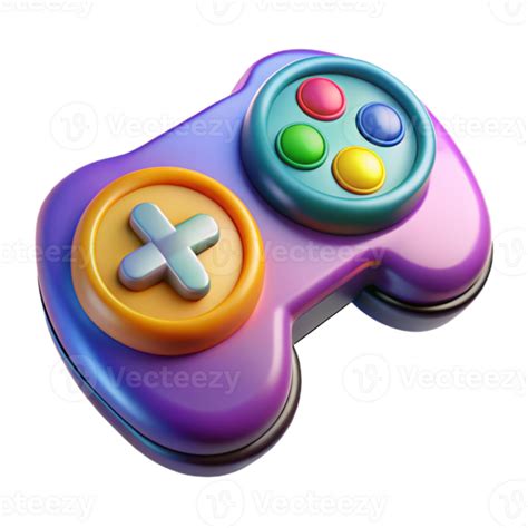 Impressive Vintage Game Controller Buttons Multicolored Top View Cutout