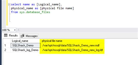 Renaming Logical And Physical File Names In Sql Server On Linux