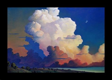 Pintura Abstracta De Nubes Y Árboles En El Cielo Nocturno William