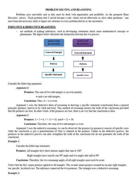 Problem Solving And Reasoning Pdf Mathematical Proof Deductive