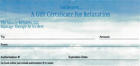 Blank Massage T Certificates
