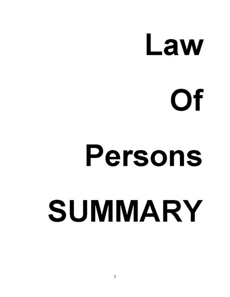 Law Of Persons Chapter 1 11 Law Of Persons Summary Law Of Persons