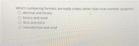 solved which numbering formats are really codes rather than