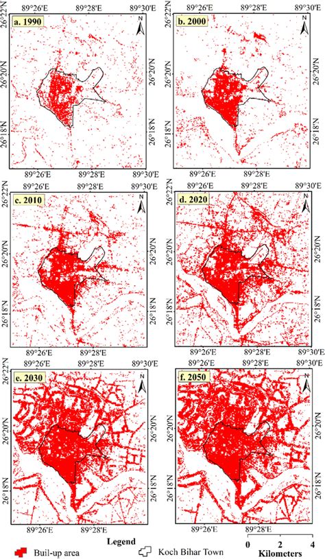 Spatio Temporal Trend Of Urban Growth Between 1990 And 2050 Download Scientific Diagram