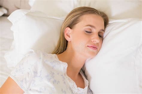 Natural Woman Sleeping In Bed Stock Image Image Of Pajamas