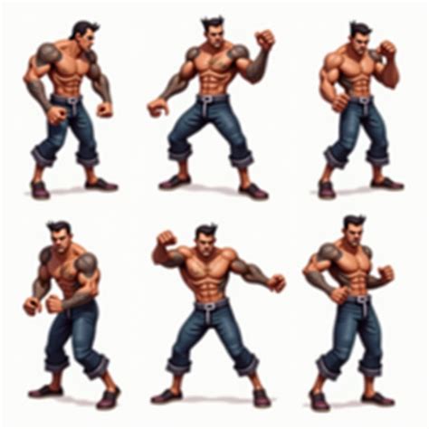 Beatem Up Serial Killer Sprite Sheet Stable Diffusion Online