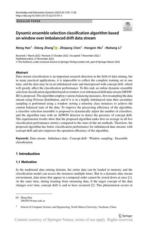 Dynamic Ensemble Selection Classification Algorithm Based On Window Over Imbalanced Drift Data