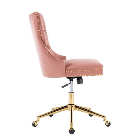 Velvet Home Office Chair Pink