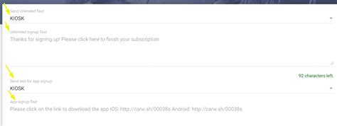 Customizing Automatic Texting Unlimited And Sign Up Text