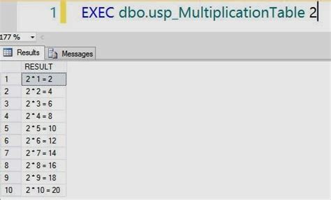 Sql Server Insight Multiplication Table Using While Loop