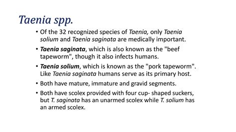 Taenia Solium And Taenia Saginata Pptx