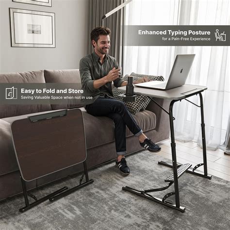 Folding Laptop Table For Living Room Black Portable Laptop Desk With