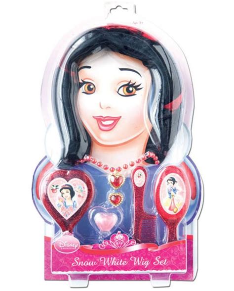 Подаръчен комплект на Снежанка включващ перука четка за коса гребен колие пръстен и бляскав