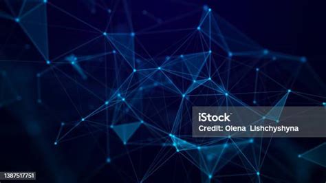 공간에서 삼각형 모양의 분포입니다 네트워크 연결 구조입니다 빅 데이터 디지털 배경 3d 렌더링 추상적인 배경에 대한 스톡 사진 및 기타 이미지 Istock