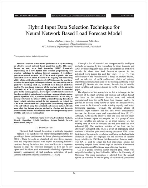 Pdf Hybrid Input Data Selection Technique For Neural Network Based